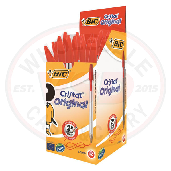 Bic Cristal Original Red Pens (50 Pens)