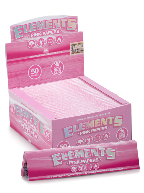 Elements Pink King Size Slim Rolling Papers