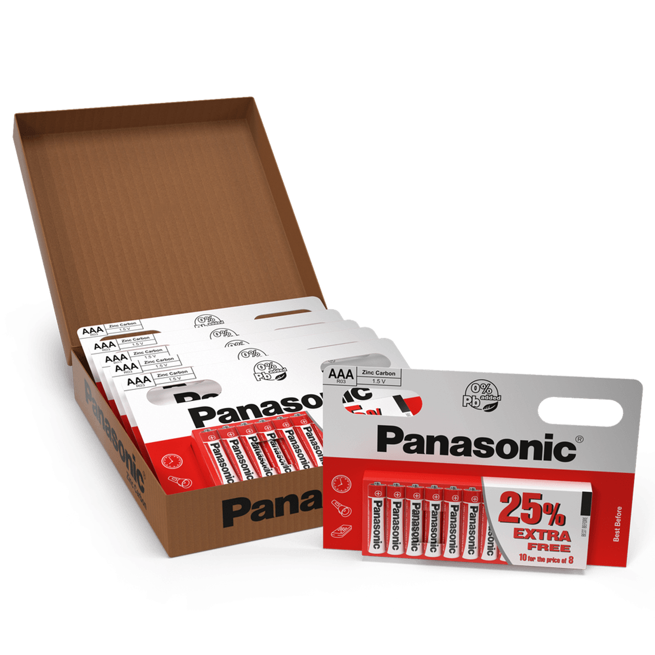 Panasonic AAA R03 Zinc Carbon Batteries 48pk